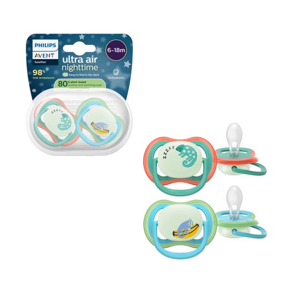 Philips Avent Ultra Air Pacifier - 6-18 Months - 2 Pieces - Plant-based ...
